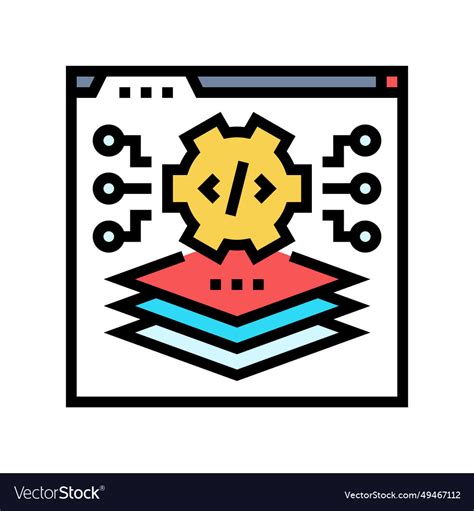 Full Stack Development Software Color Icon Vector Image