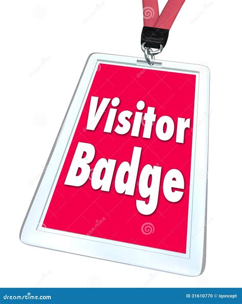 Visitor Badge Tourist Nametag Lanyard Special Temporary Access Royalty