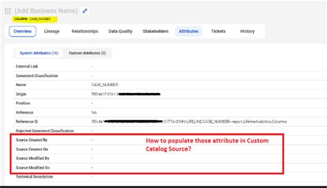 Values For System Attributes In Nativecustom Scanner For Column Level