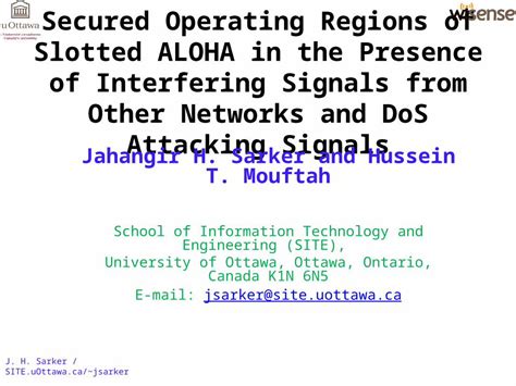 Ppt Secured Operating Regions Of Slotted Aloha In The Presence Of
