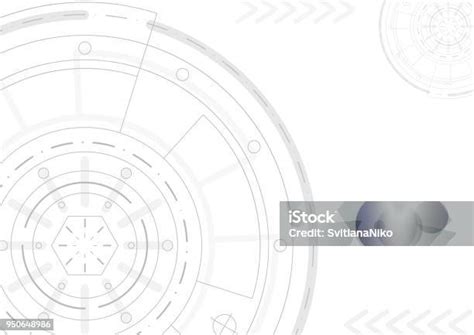 추상적인 기술 배경입니다 현대 기술 개념입니다 흰색 바탕에 회색 라인 디자인입니다 동그라미 공학 그리기입니다 0명에 대한 스톡 벡터 아트 및 기타 이미지 Istock
