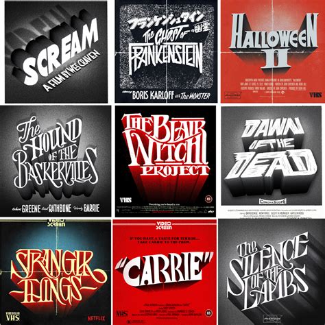 Halloween Horror Movie Typographic Title Poster Series Artofit