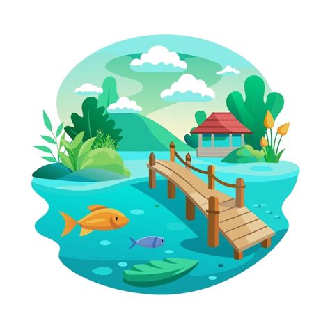 Premium Vector Beautiful Landscape Scenery Vector Illustration Concepts