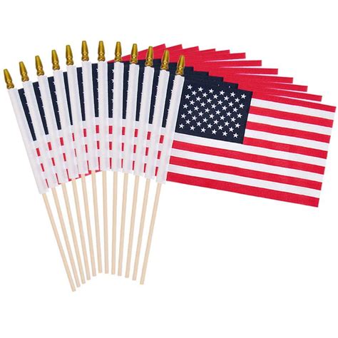Itopfox 12 Piece 1 Ft X 0 6 Ft Polyester Mini Usa Hand Held Stick