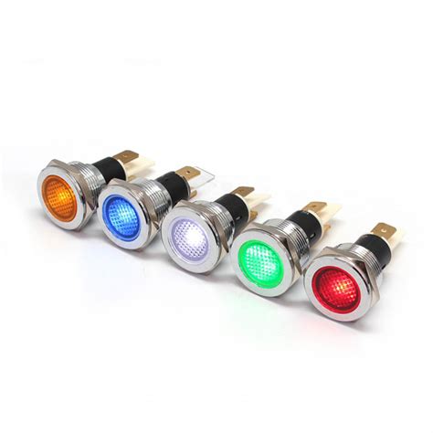 19mm Flat Led 24v Metal Indicator Light With Reflector Led Indicator