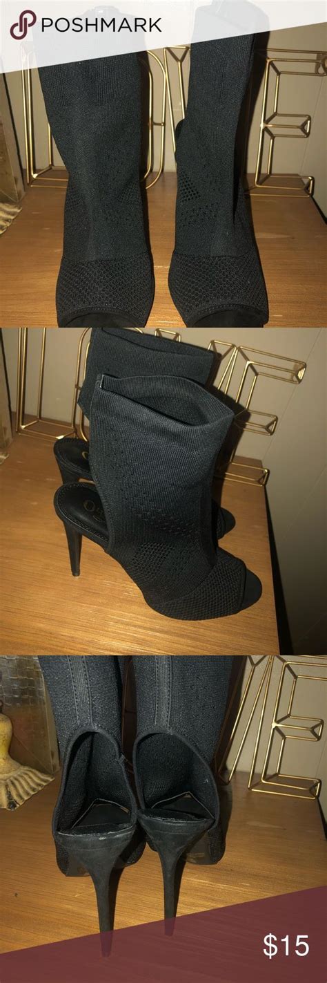 Black Heels Black Party Heel With Toe And Heel Out New Item Shoes Heels
