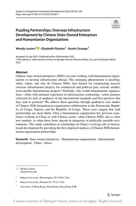 Puzzling Partnerships Overseas Infrastructure Development By Chinese