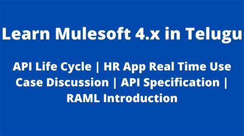 MuleSoft In Telugu API Life Cycle HR App Use Case Discussion API