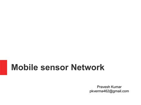 Mobile Wireless Sensor Network In Iot Ppt