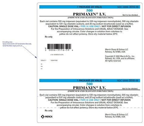 Primaxin Iv Package Insert Prescribing Information