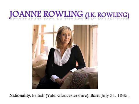 Ppt Joanne Rowling Jk Rowling Powerpoint Presentation Free