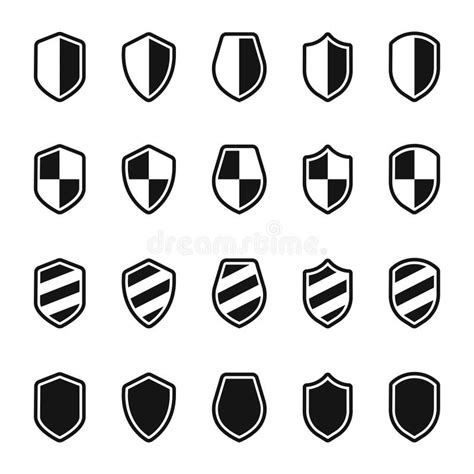 Shield Icon Set Protect Shield Vector Icons Protection Defense Safety Badges Shield Symbols