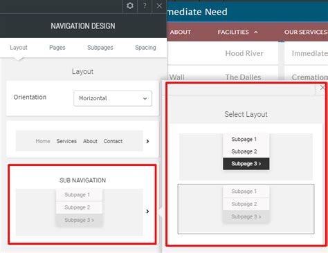 Navigation And Sub Navigation Menus