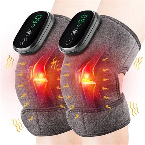 Electric Heating Vibration Knee Massager Brace Relieve Arthritis Pain ...