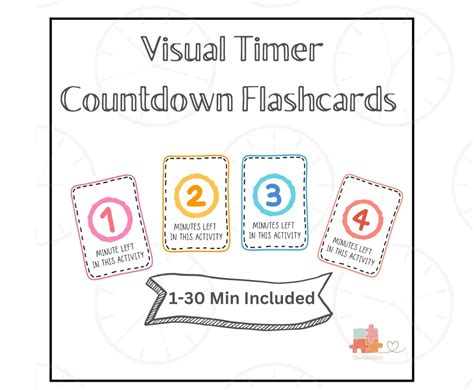 Visual Timer Countdown Flashcards Countdown Cards Activity Transition Cards Visual Timer