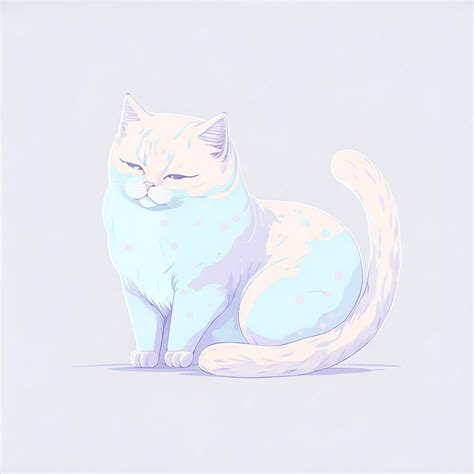 Premium Ai Image Cute Cat Pastel Color