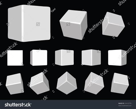 D White Cubes Stock Vector Royalty Free Shutterstock