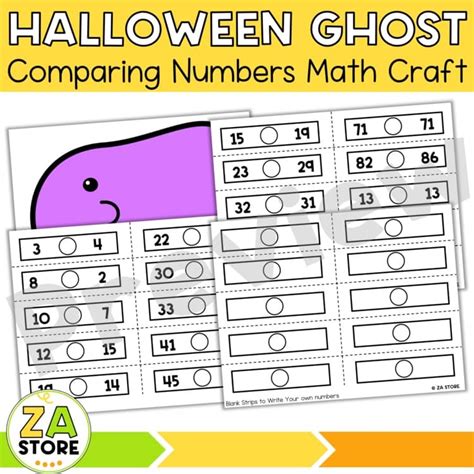 Halloween Ghost Comparing Numbers Math Craftspooky Bulletin Board