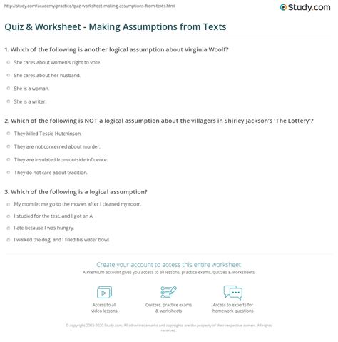 Making Assumption