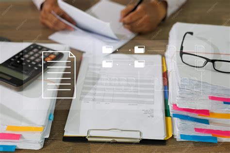 Premium Photo Document Paperwork Analysis Concept Manager Work