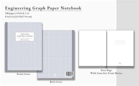 Engineering Graph Paper Notebook Quad Ruled 18 Inch And 1 Inch 100