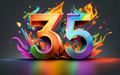 Premium Ai Image Big Number With Rainbow Colors And Fire Effect