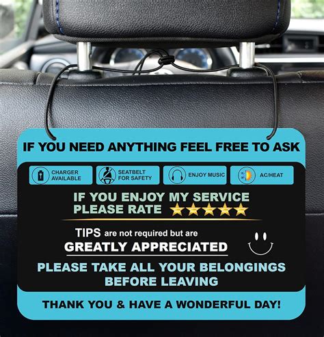 New 2 Pack Sign For Tips Rating Taxi Driver Nepal Ubuy