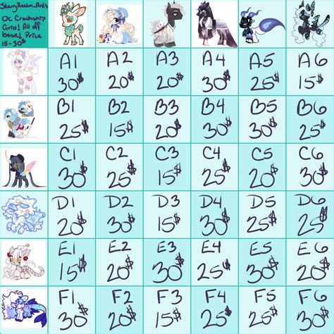 Oc Grid Adopts By Sinfulmochi On Deviantart