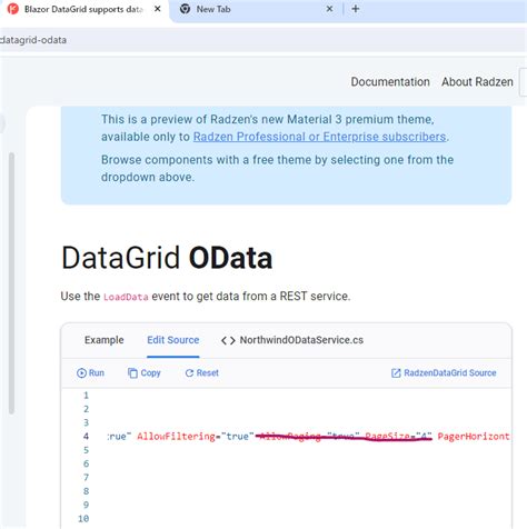 Datagrid Odata Vs Virtualization Filtering And Sorting Issue Radzen