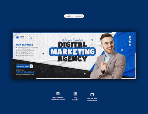 디지털 마케팅 대행사 및 기업 페이스북 표지 템플릿 무료 Psd 파일