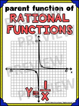 Algebra Poster Rational Parent Function By Algebra Accents TpT