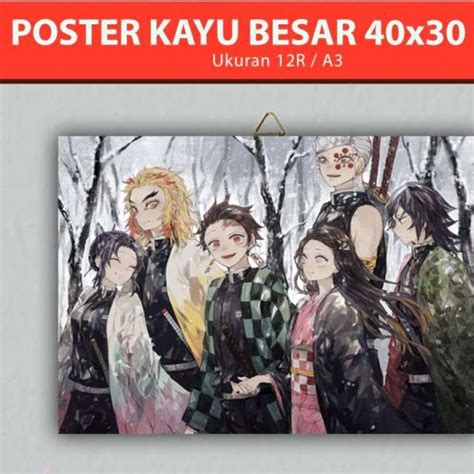 Jual Poster Kayu Demon Slayer Kimetsu No Yaiba Anime Terbaru Berbagai