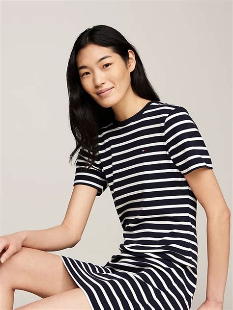 Slim Fit Mini Kleid Blau Tommy Hilfiger