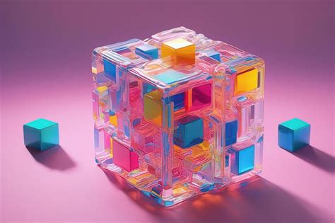 Premium Ai Image Colorful Cubes 3 D Rendering