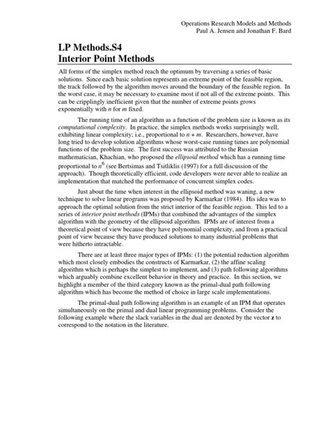 lp methods s4 interior point methods pdf linear programming