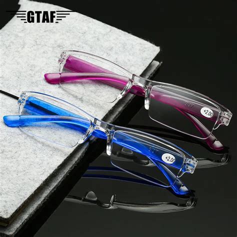 Gafas de presbicia ultraligeras portátiles para hombres y mujeres lentes de lectura cuadradas