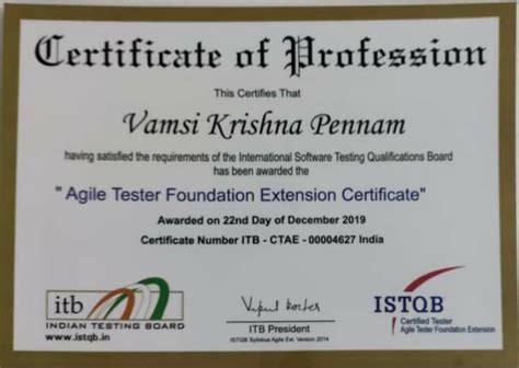 Vamsi Krishna Pennam On Linkedin Istqb Agile Certification