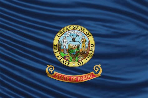 Premium Photo Idaho State Flag Wave Close Up Idaho Flag Background