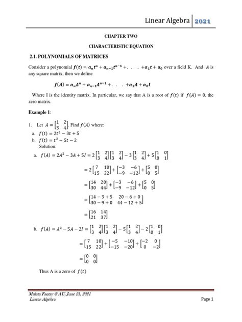 chapter two of linear algebra pdf eigenvalues and eigenvectors