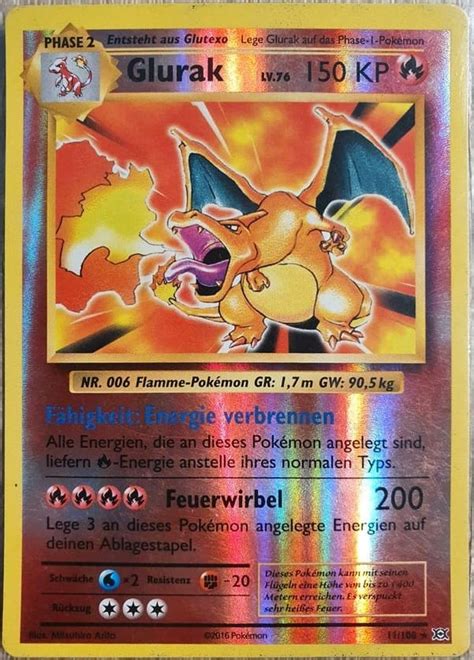 Alle Glurak Pokemon Karten Mit Dem Basis Set Artwork