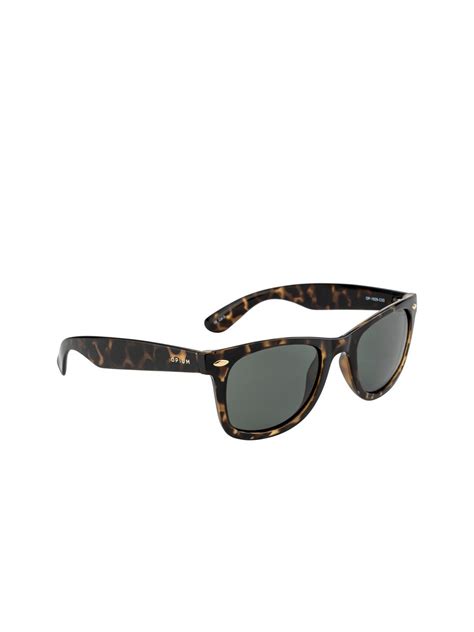 Buy Opium Men Green Lens And Brown Wayfarer Sunglasses With Uv Protected