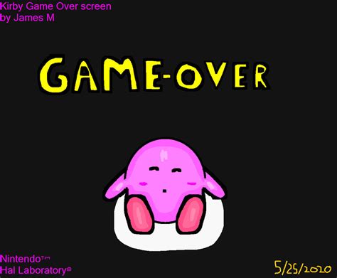Kirby Game Over Screen By James M By Cvgwjames On Deviantart