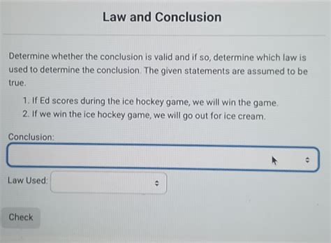 solved law and conclusion determine whether the conclusion is valid and if so determine which