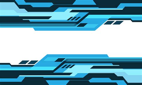 화이트 블랭크 스페이스 디자인의 추상적인 블루 톤 기하학적 사이버 회로는 현대미래지향적인 기술 배경 벡터 일러스트레이션 0명에