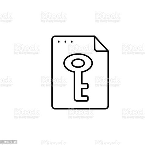 檔文檔金鑰圖示簡單行圖示的輪廓向量為 Ui 和 Ux網站或移動應用程式向量圖形及更多互聯網圖片 互聯網 保安 可使用的 Istock