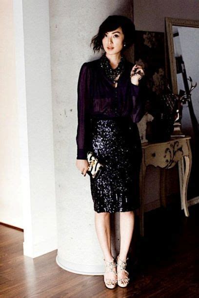 Chriselle Lim How To Style A Black Sequin Skirt Sequin Pencil Skirt