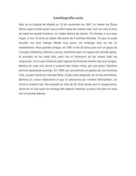 Ejemplo De Biografia Corta De Una Persona Nuevo Ejemplo Vr