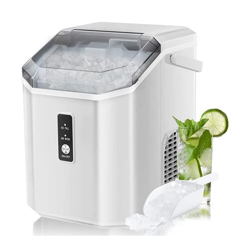 Kissair Countertop Ice Maker With Soft Chewable Ice 34lbs 24h Pebble