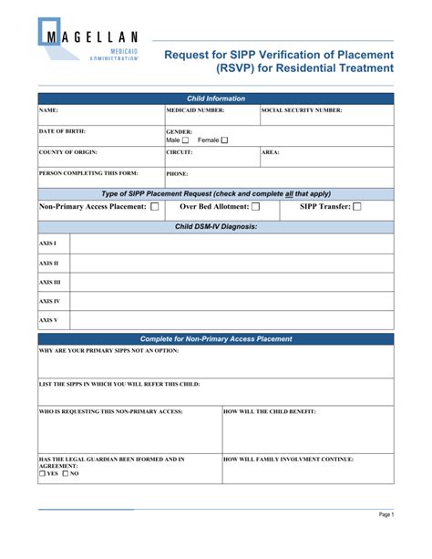 Request For Sipp Verification Of Placement