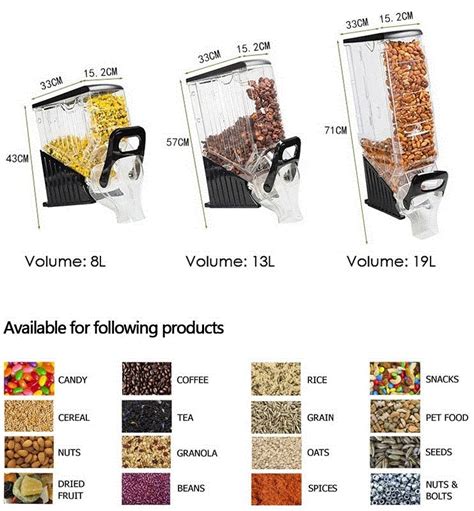 Ecobox High Clear Bulk Candy Nuts Cereal Bin Gravity Dry Food Dispenser